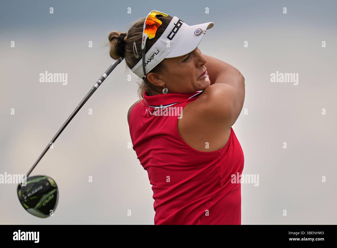 Lexi Thompson hits from the third tee during the first round of the U.S ...