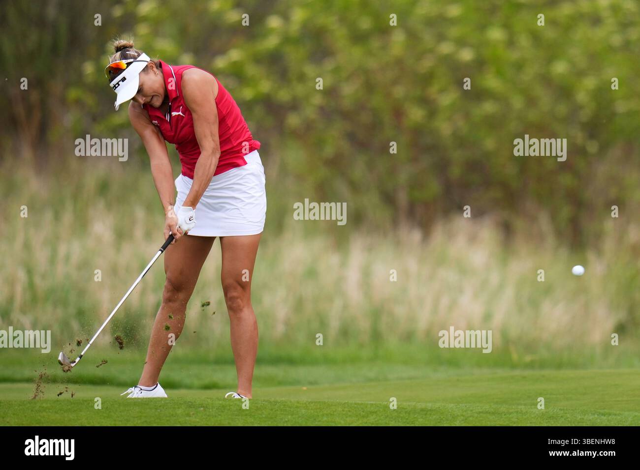 Lexi Thompson hits a shot on the third hole during the first round of ...
