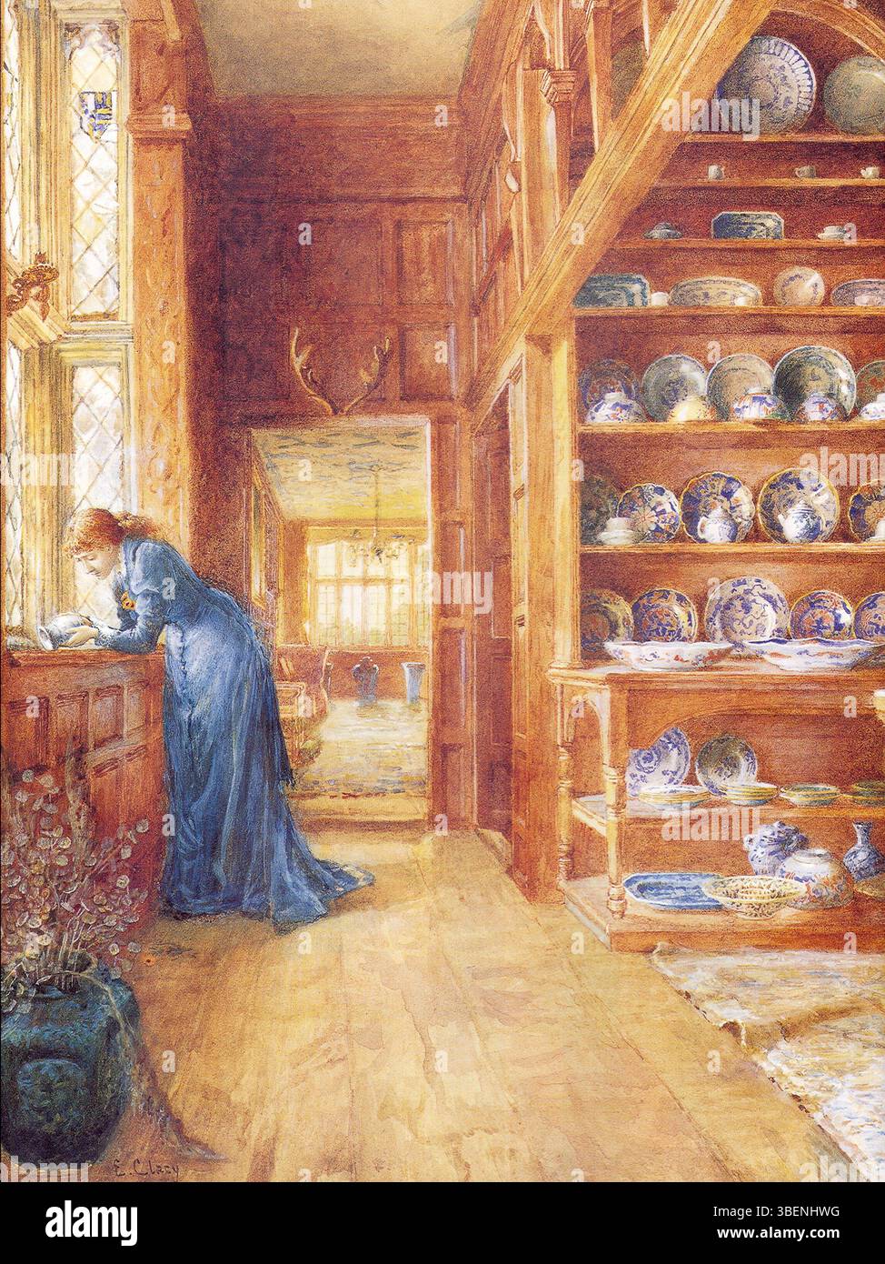 Ellen Louise Clacy's watercolor 'Lady Betty Germains China Closet' from ...