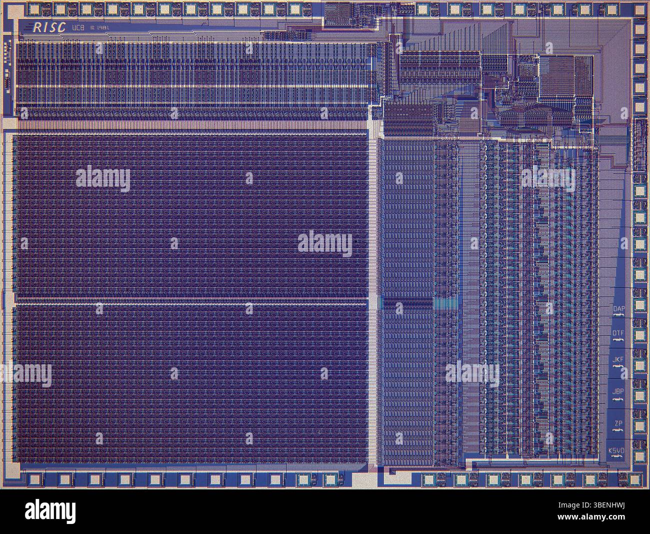 The die shot of the first Berkeley RISC processor, developed by David ...
