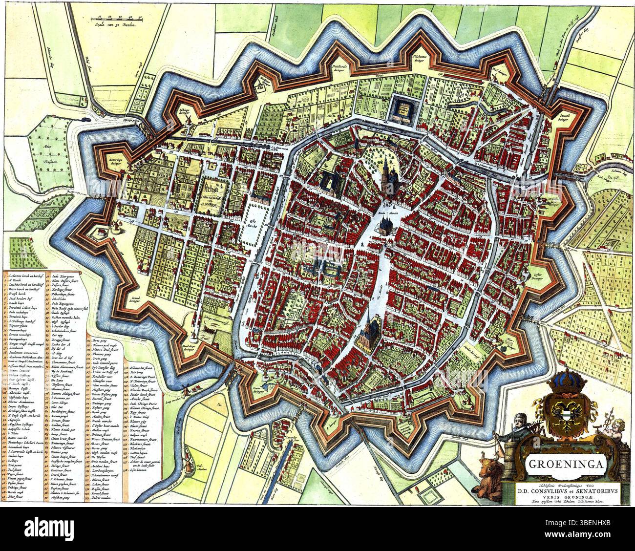This 1652 reproduction of a map of Groningen, part of Blaeu’s 'Toonneel ...