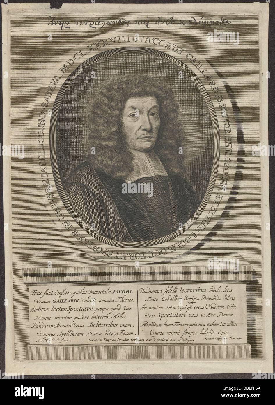 This portrait of J. Gaillardus was created by A. van Zylvelt, featuring ...