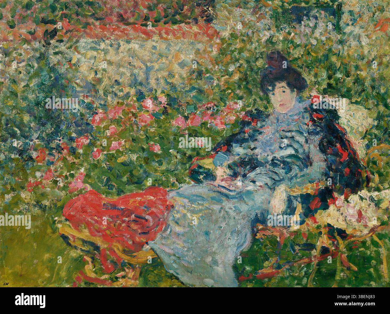 Louis Valtat's painting 'Gabrielle Valtat au jardin,' created around ...