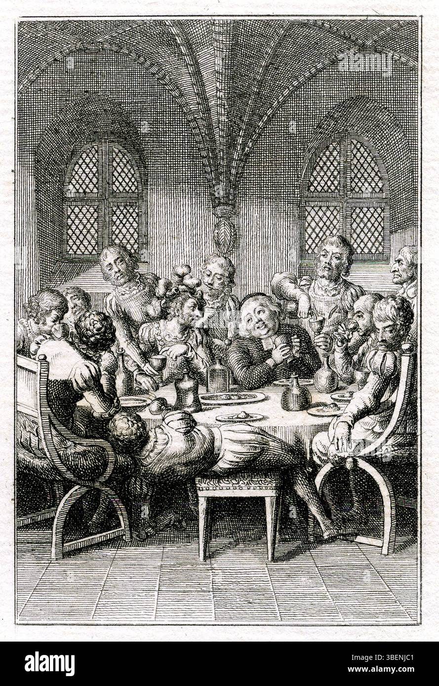 Illustration by Daniel Nikolaus Chodowiecki showing a group of people ...