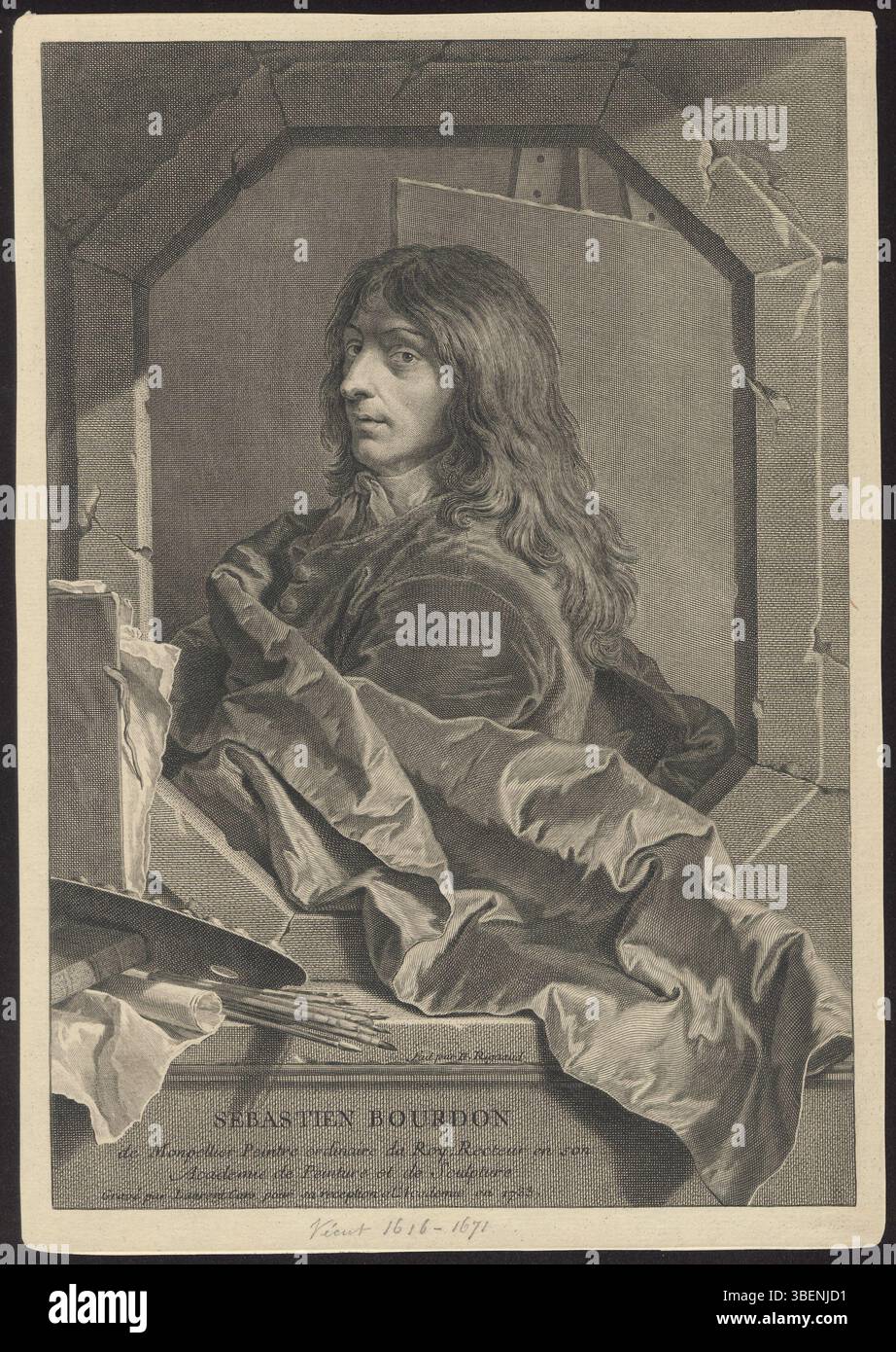 This portrait depicts Sebastien Bourdon, a painter and member of the ...