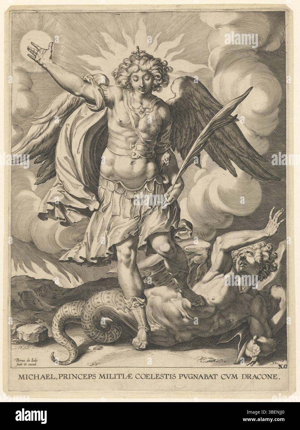 This print by Pieter de Jode depicts the archangel Michael defeating ...