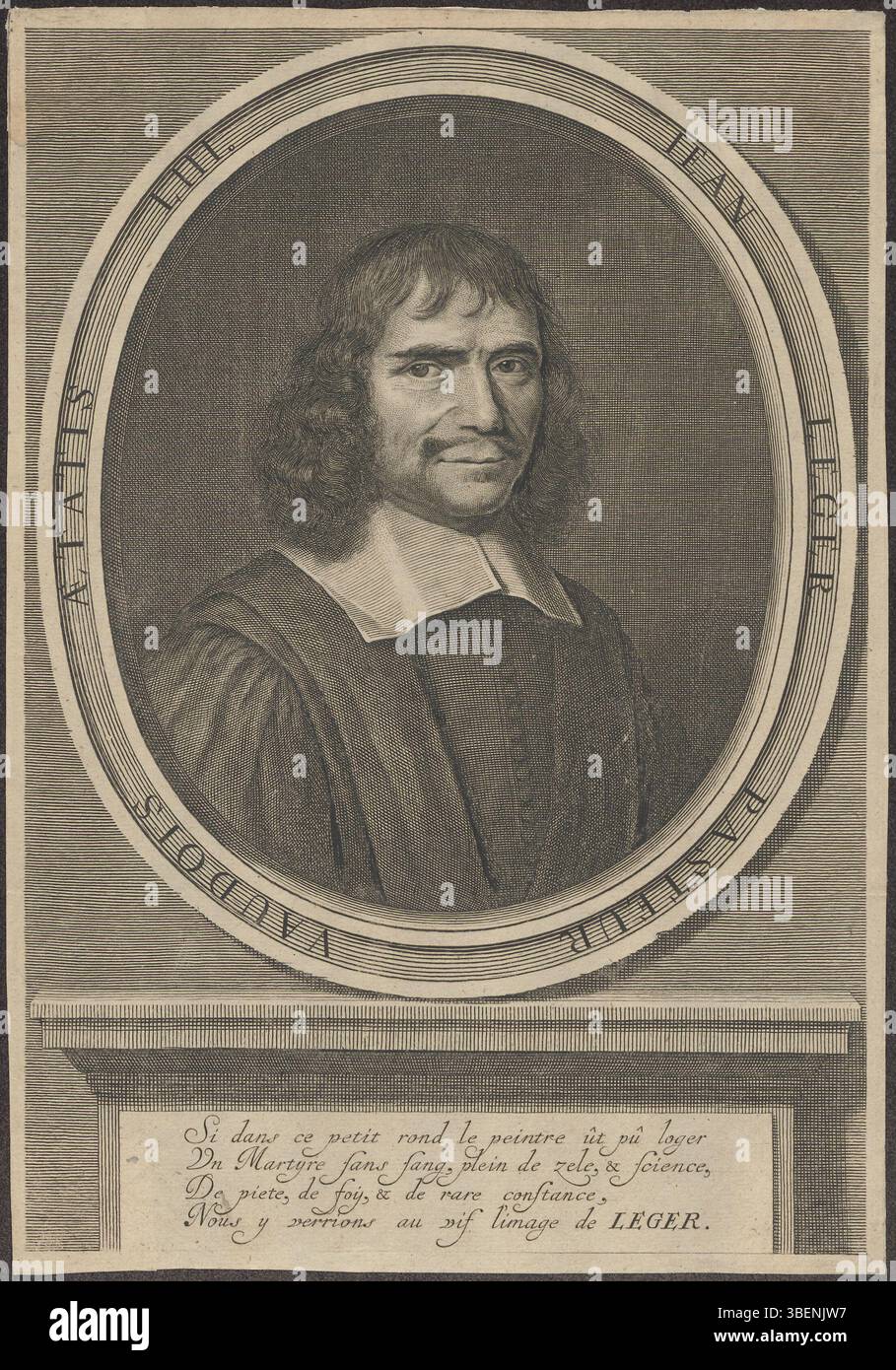 This anonymous portrait depicts Jean Leger, a church historian. A poem ...
