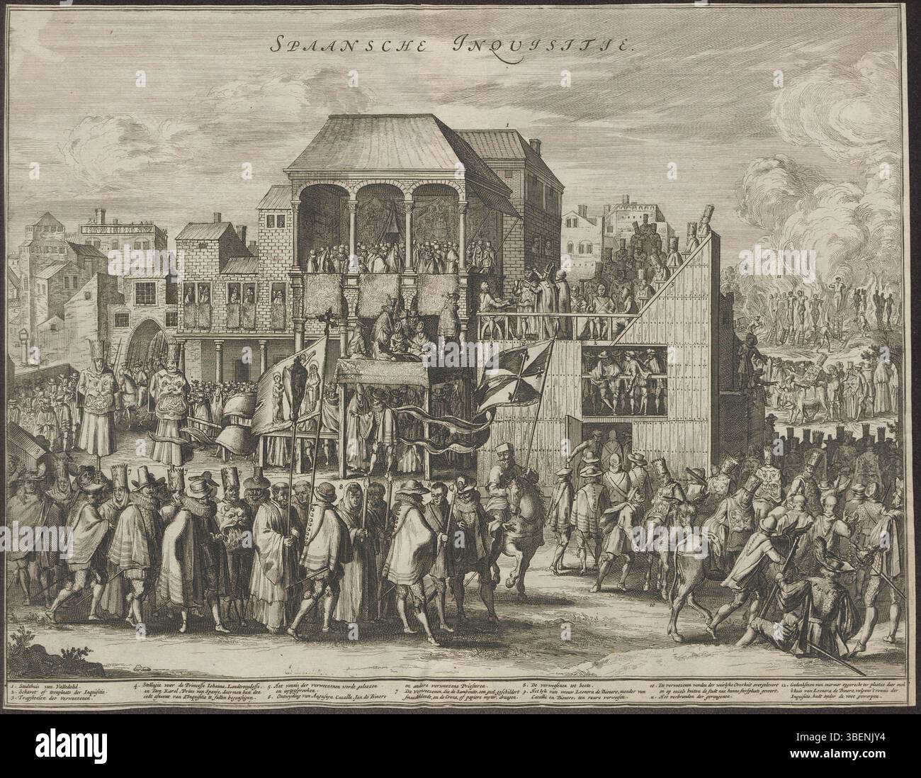 This historical print depicts an event related to the Spanish ...