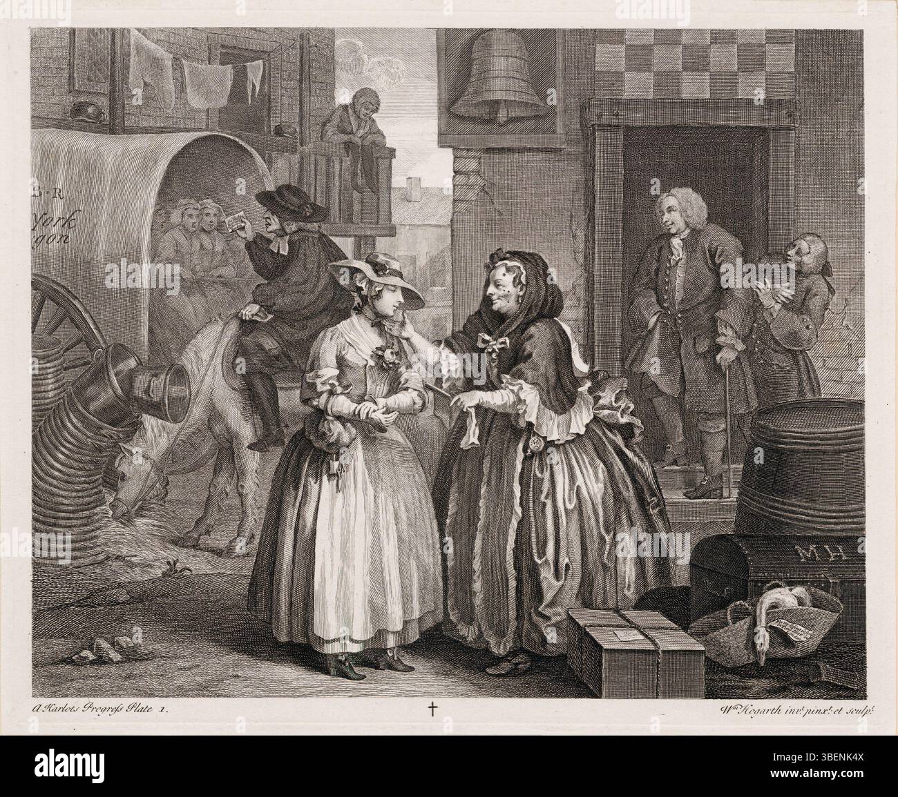 This 1732 engraving by William Hogarth is the first plate in his series ...
