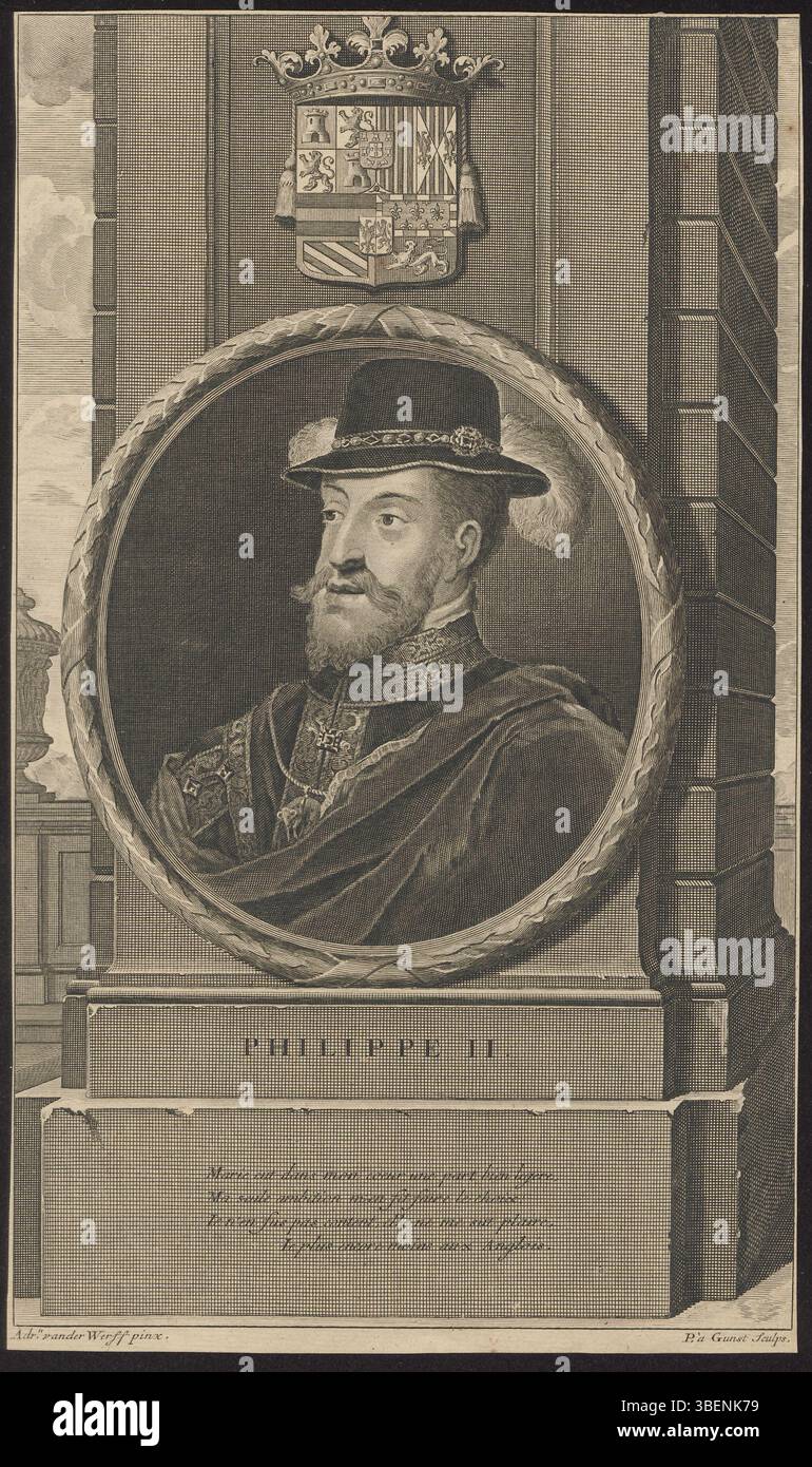 This portrait of Philips II, king of Spain, was based on a painting by ...