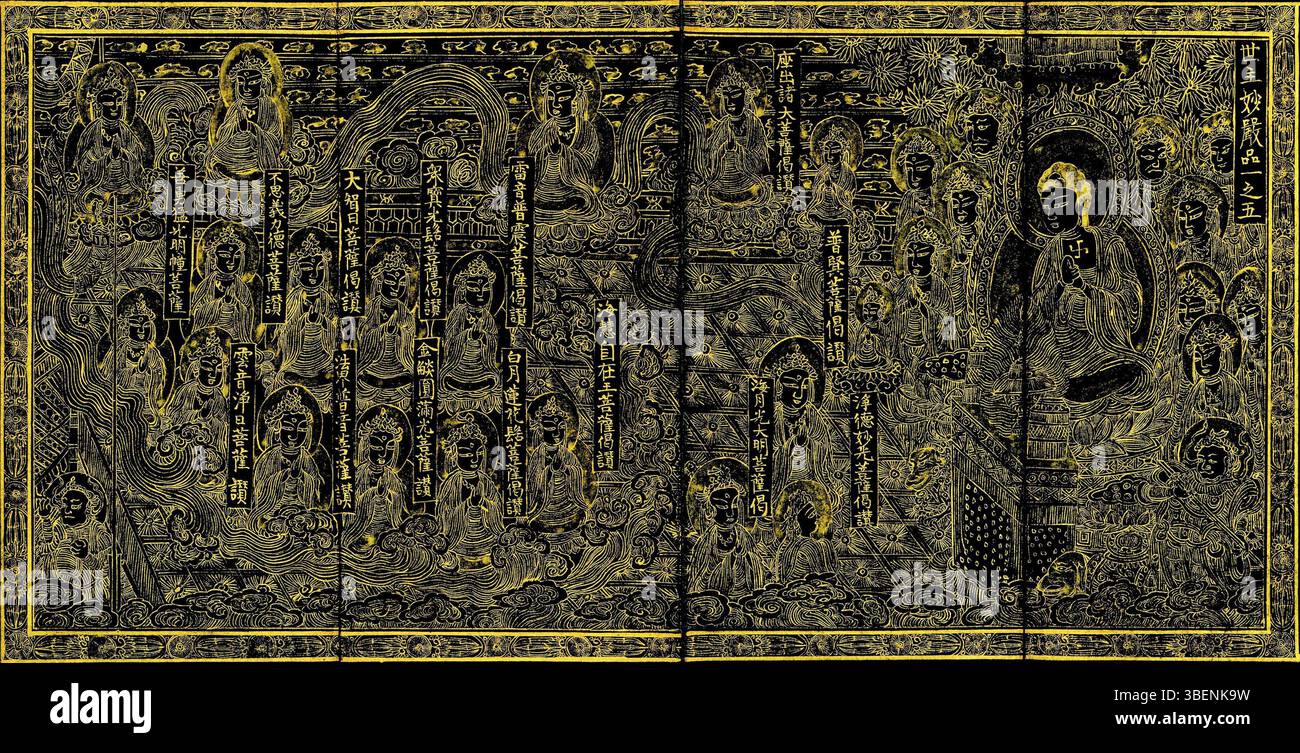 This cropped image shows a section of the *Avatamsaka Sutra* (Flower ...