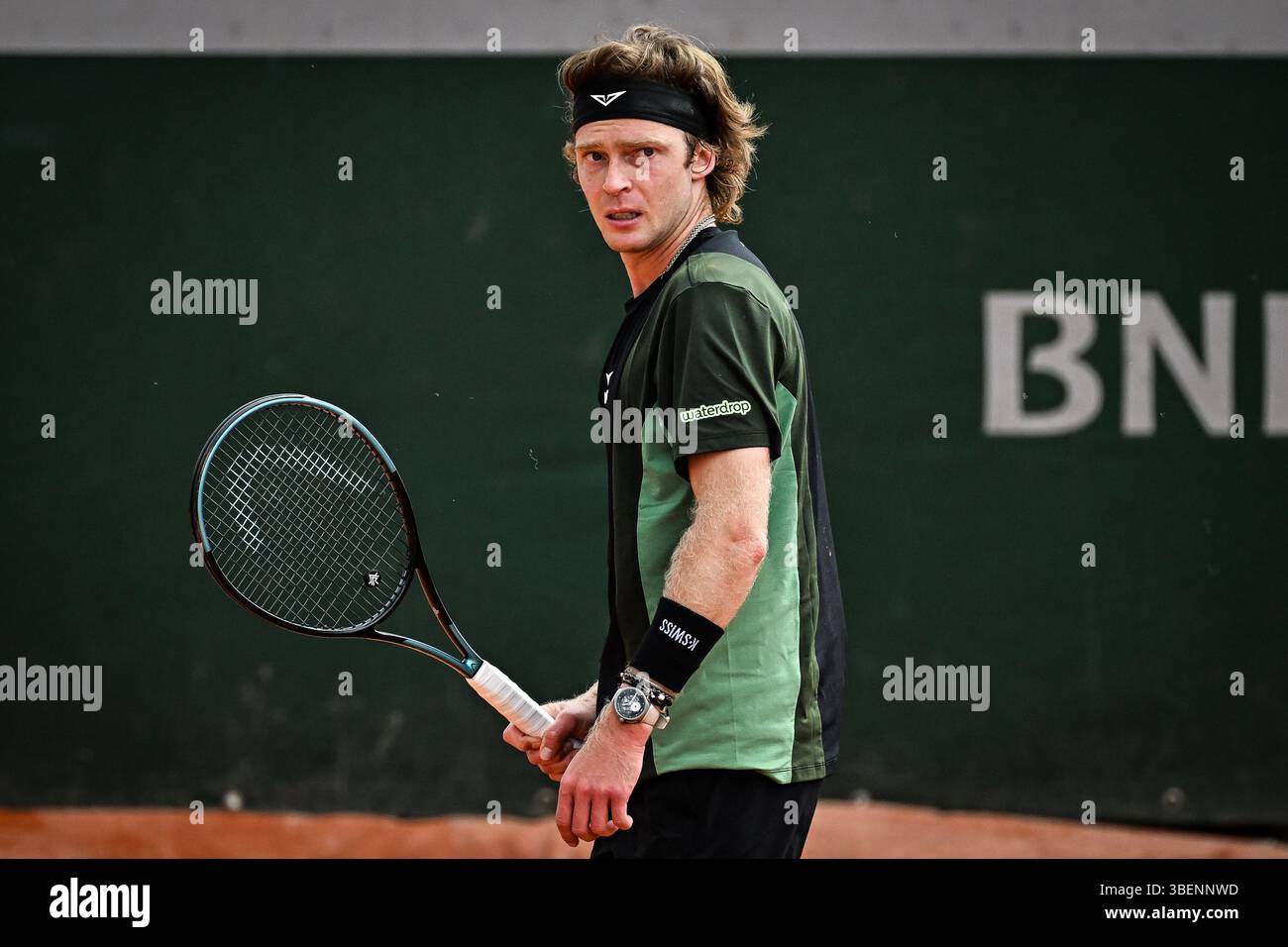 Andrey RUBLEV of Russia during the fifth day of the Roland-Garros 2025, French Open, Grand Slam ...