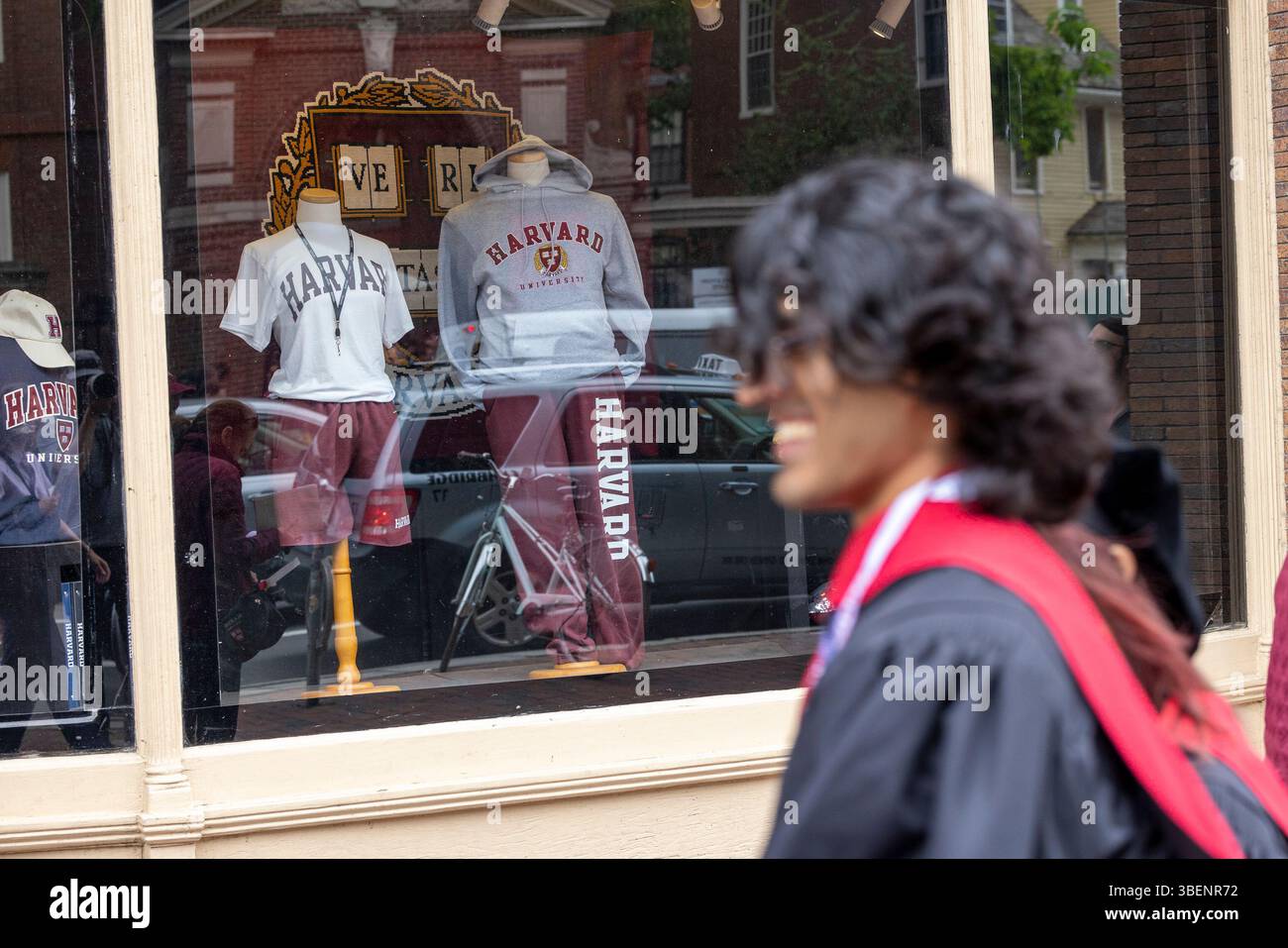 Cambridge, USA. 29th May, 2025. Harvard University campus is reflexed ...