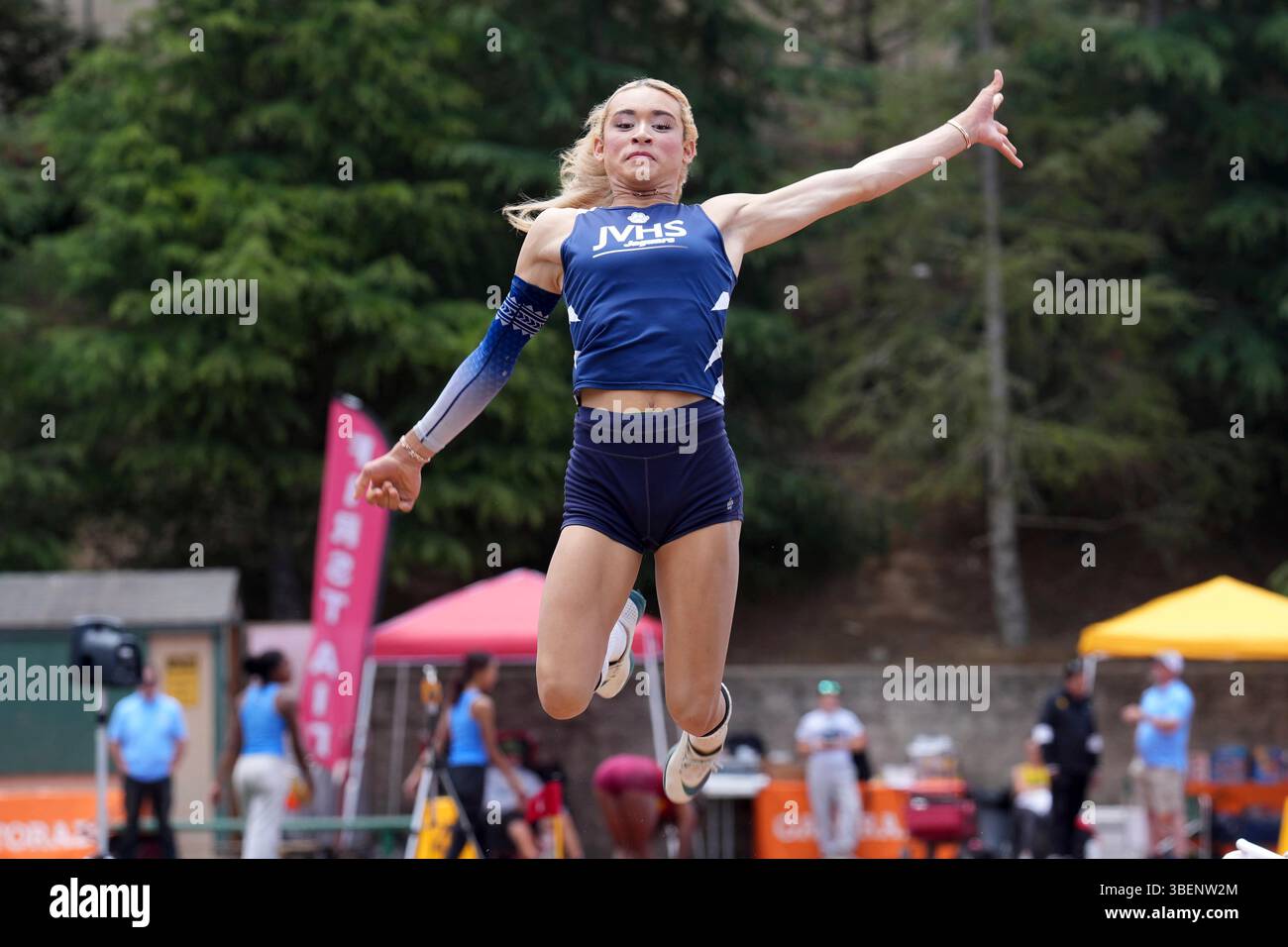AB Hernandez of Jurupa Valley competes in the girls long jump during ...