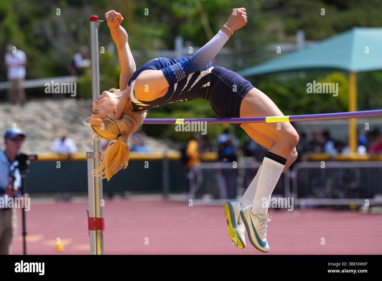 AB Hernandez of Jurupa Valley competes in the girls high jump during ...