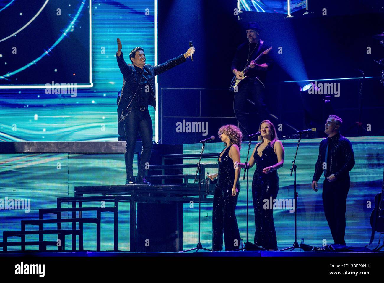 The singer Chayanne during his concert at the Movistar Arena, on May 29 ...