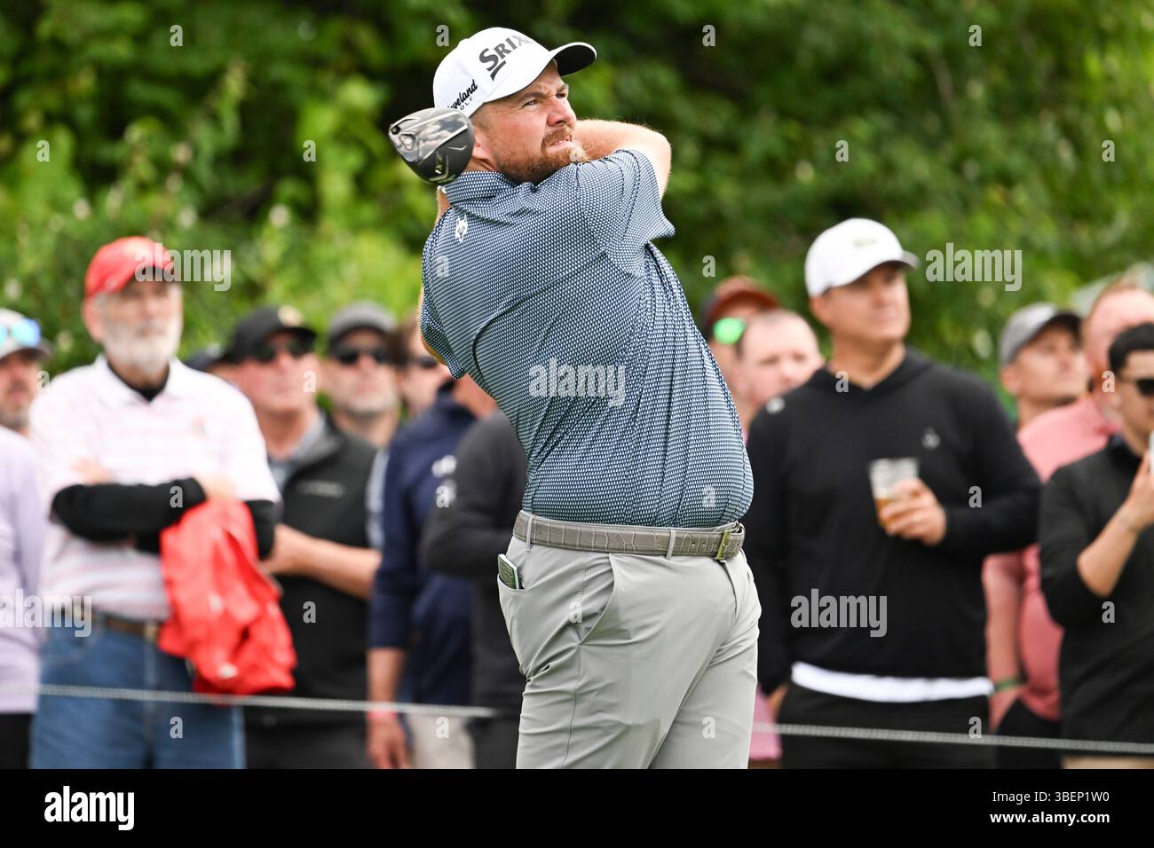 Dublin, Ohio, USA. 29th May, 2025. Shane Lowry (IRL) drives on the 15th ...