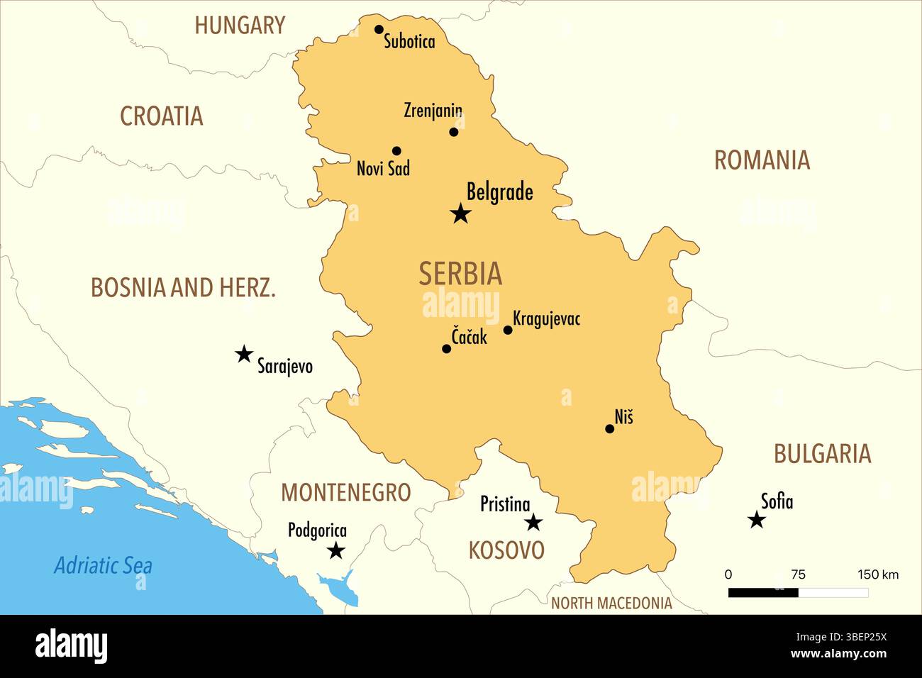 Map of european countries with names hi-res stock photography and ...