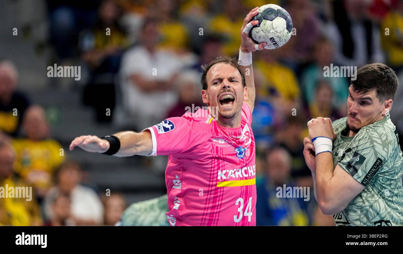 Mannheim, Deutschland. 29th May, 2025. v.li.: Kai Häfner (TVB, 34), Halil Jaganjac (RNL, 45 ...