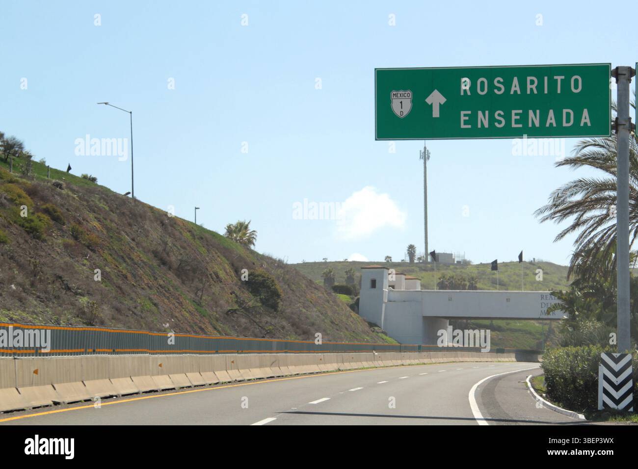 Ensenada, Baja California, Mexico - Mar 14 2025: Road signs on the ...