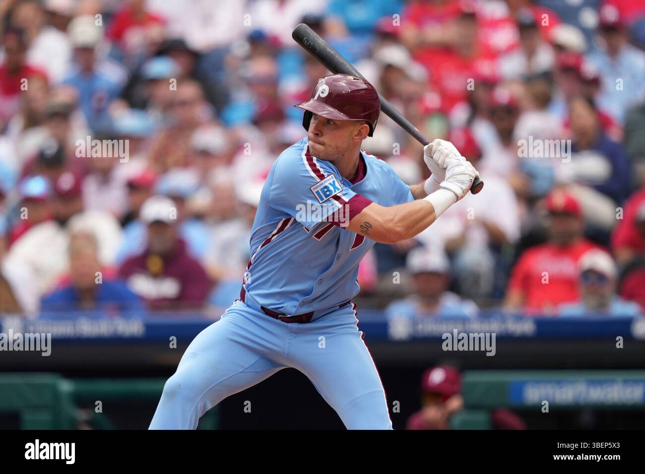Philadelphia Phillies' Max Kepler plays during the first baseball game ...