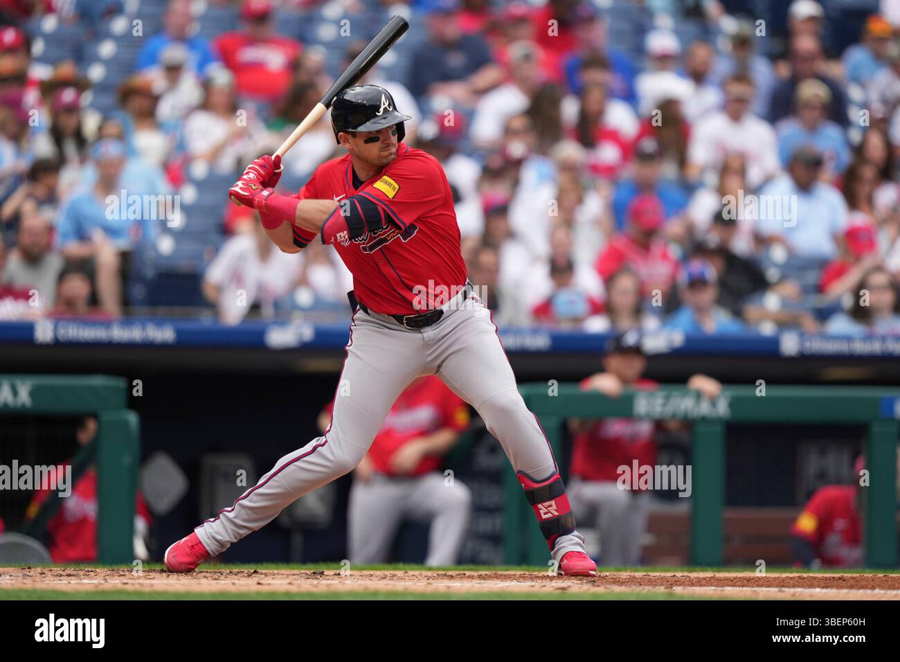 Atlanta Braves' Austin Riley plays during the first baseball game of a ...