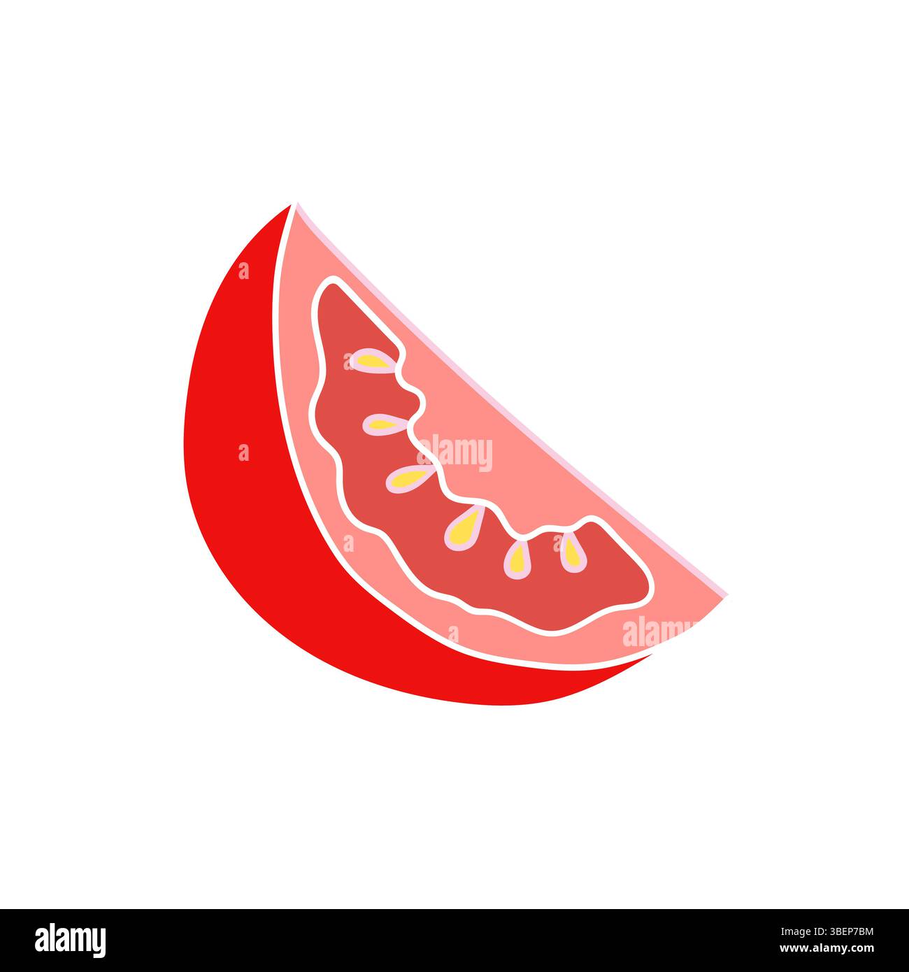 Cute vegetable illustration in hand draw style. Tomato icon on white ...