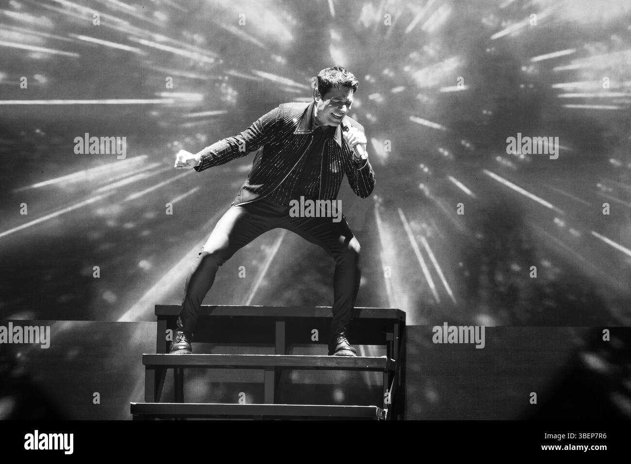 The singer Chayanne performs during his concert at the Movistar Arena ...