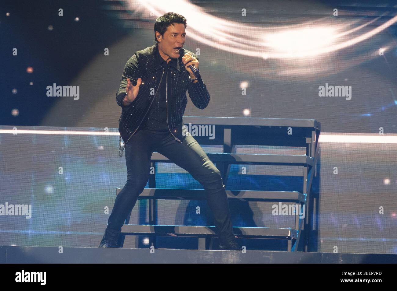 The singer Chayanne performs during his concert at the Movistar Arena ...