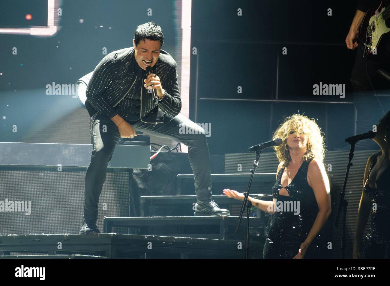 The singer Chayanne performs during his concert at the Movistar Arena ...