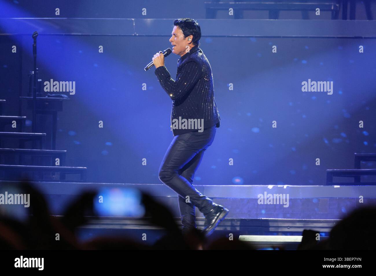 The singer Chayanne performs during his concert at the Movistar Arena ...