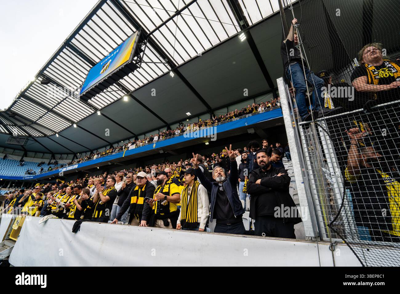 Malmoe, Sweden. 29th May, 2025. Football fans of BK Hacken seen on the ...