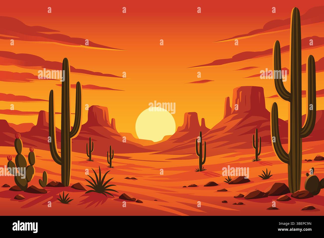 Western desert monument Stock Vector Images - Alamy