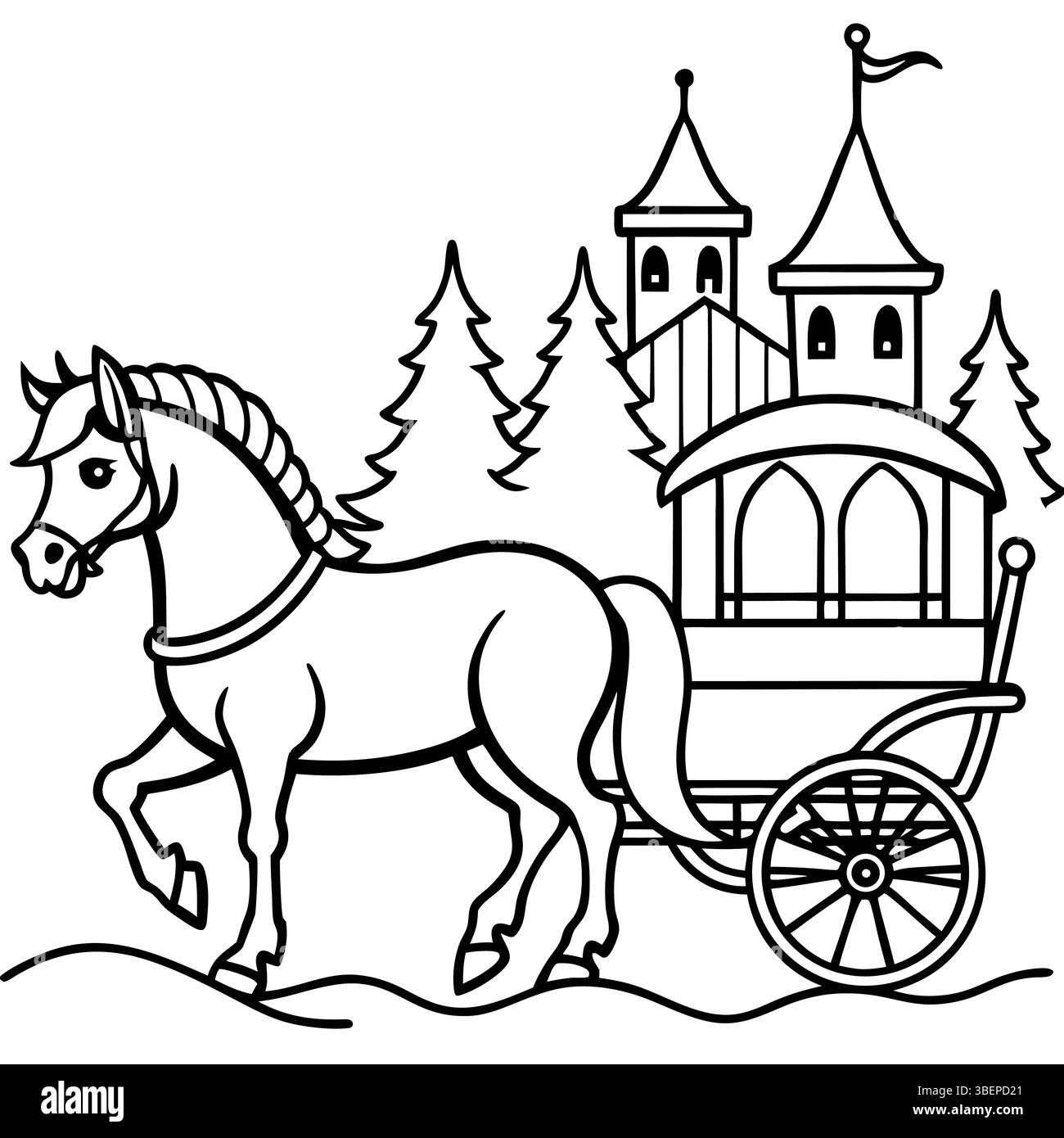 Medieval carriage horse illustration hi-res stock photography and ...