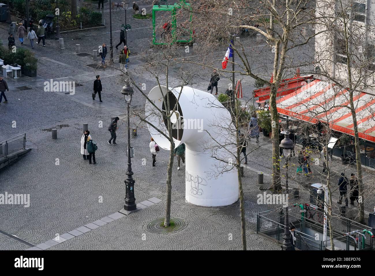 Famous gigantic ventilation ducts in front of Center de Pompidou Paris ...