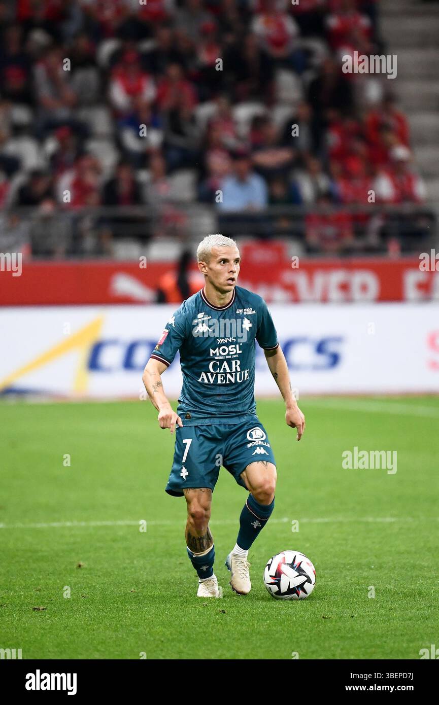 07 Gauthier HEIN (fcm) during the playoffs match between Reims and Metz ...