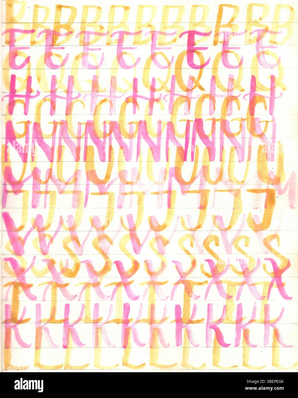 collage of watercolor letters Stock Photo - Alamy