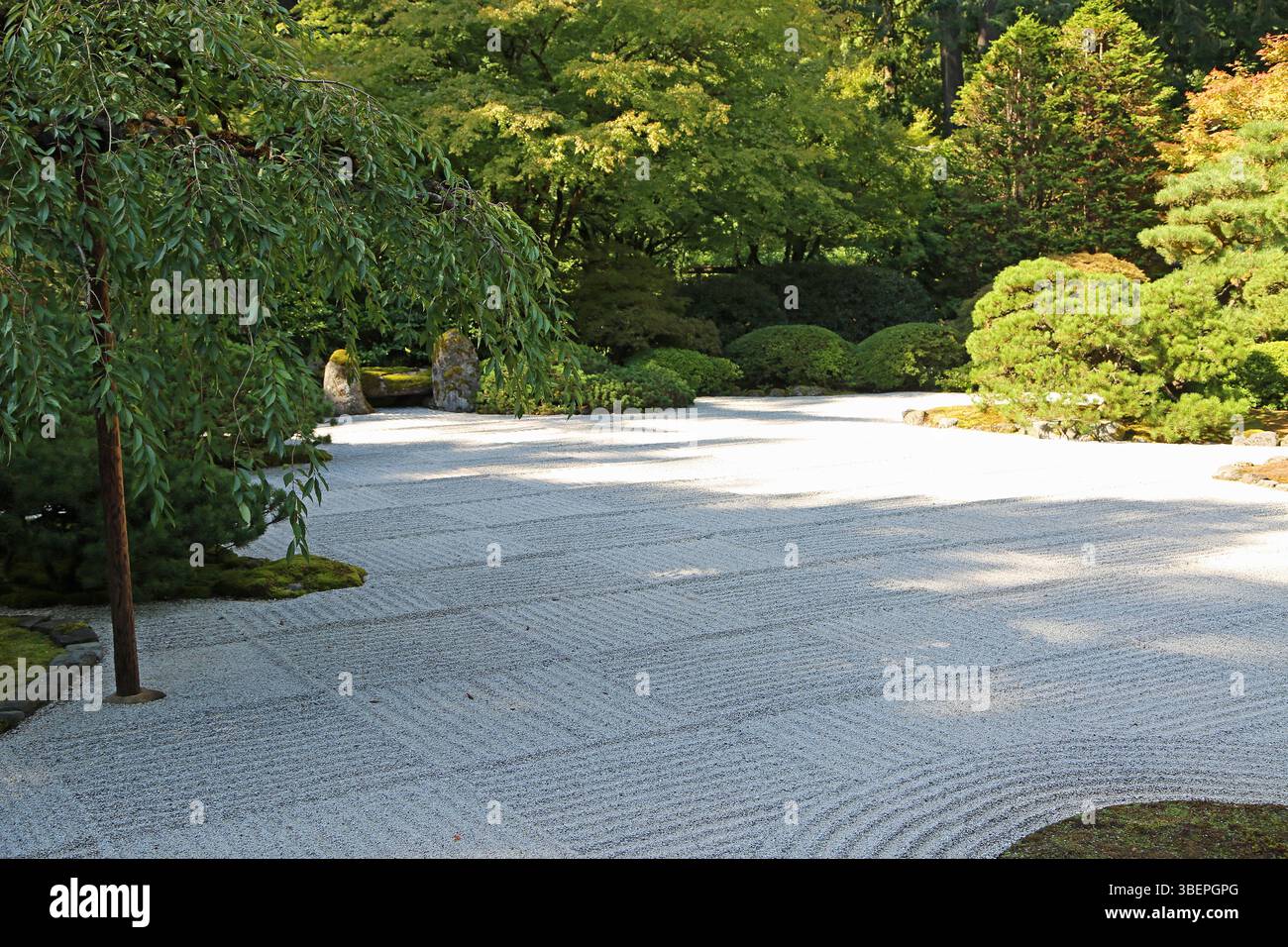 Flat Garden - Portland Japanese Garden, Oregon Stock Photo - Alamy