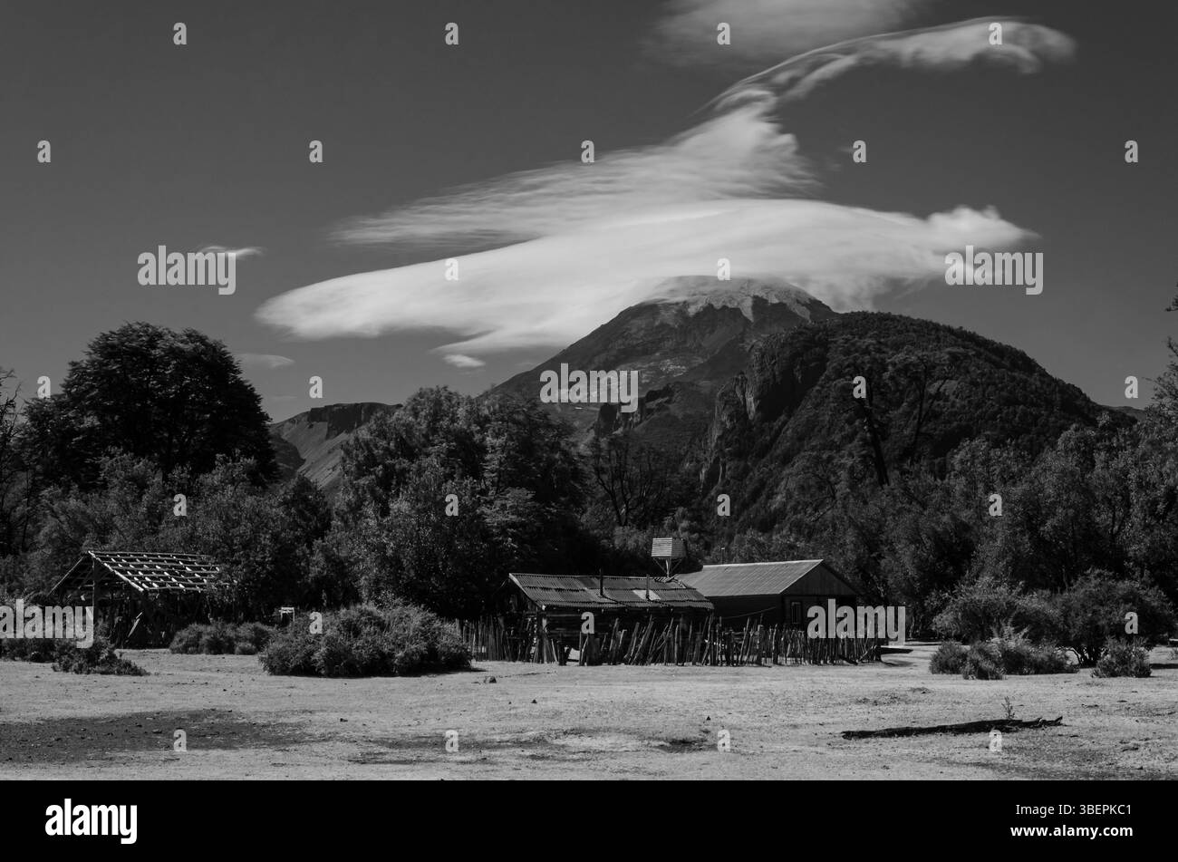Natural landscape andes mountain Black and White Stock Photos & Images ...