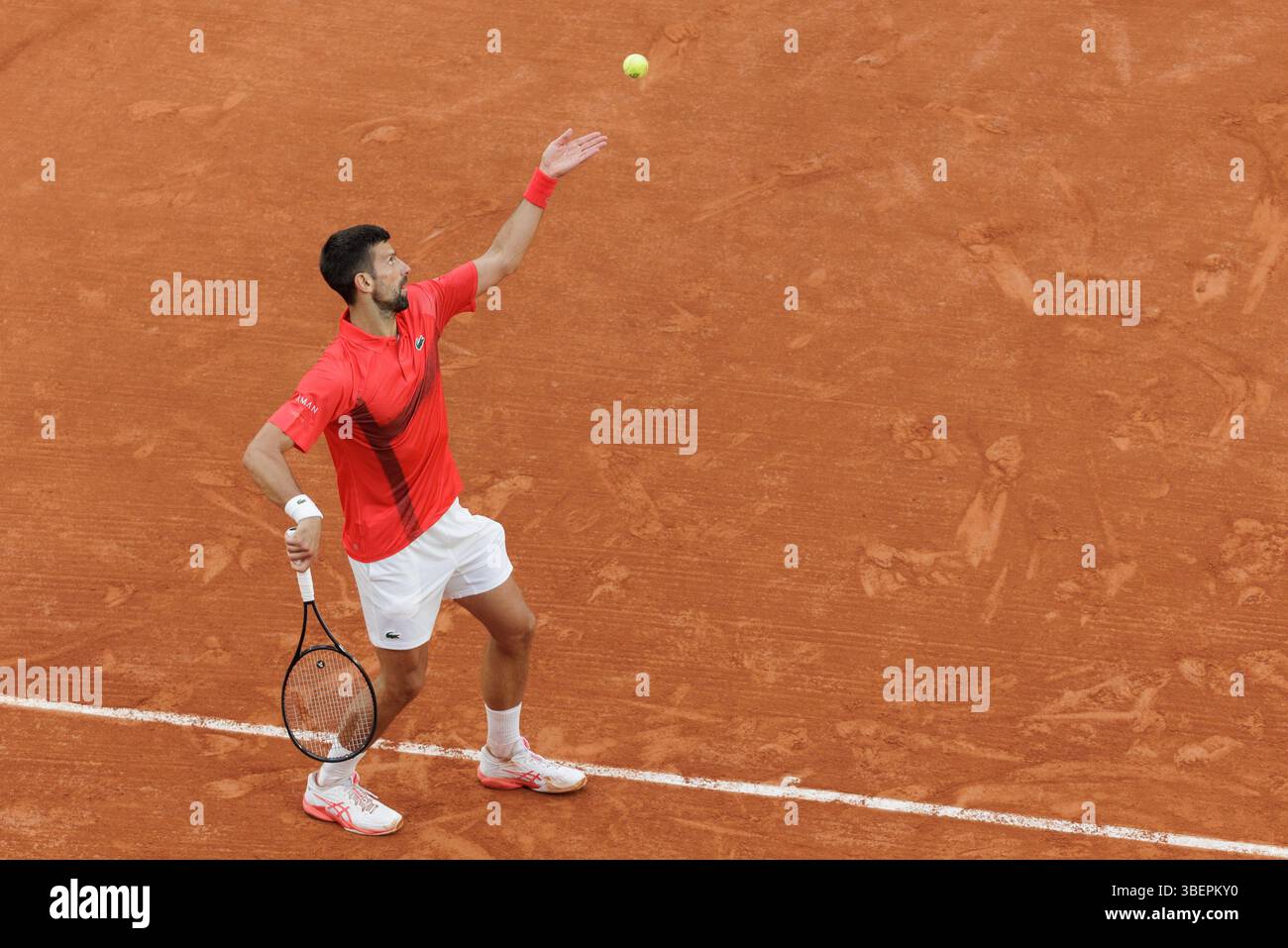 Novak Djokovic of Serbia during the Roland-Garros 2025, French Open, Grand Slam tennis ...
