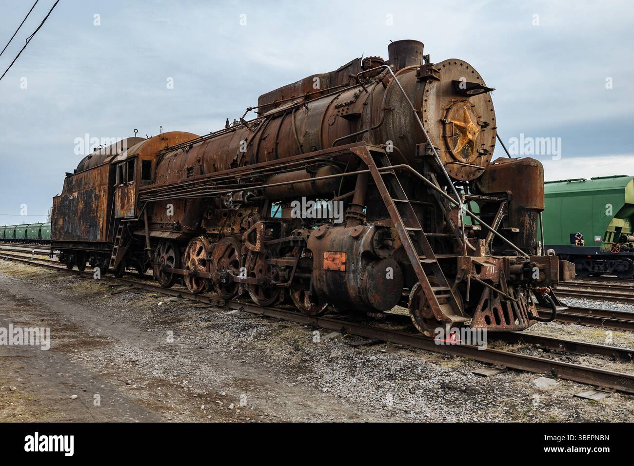 Old rusty abandoned steam locomotive Stock Photo - Alamy