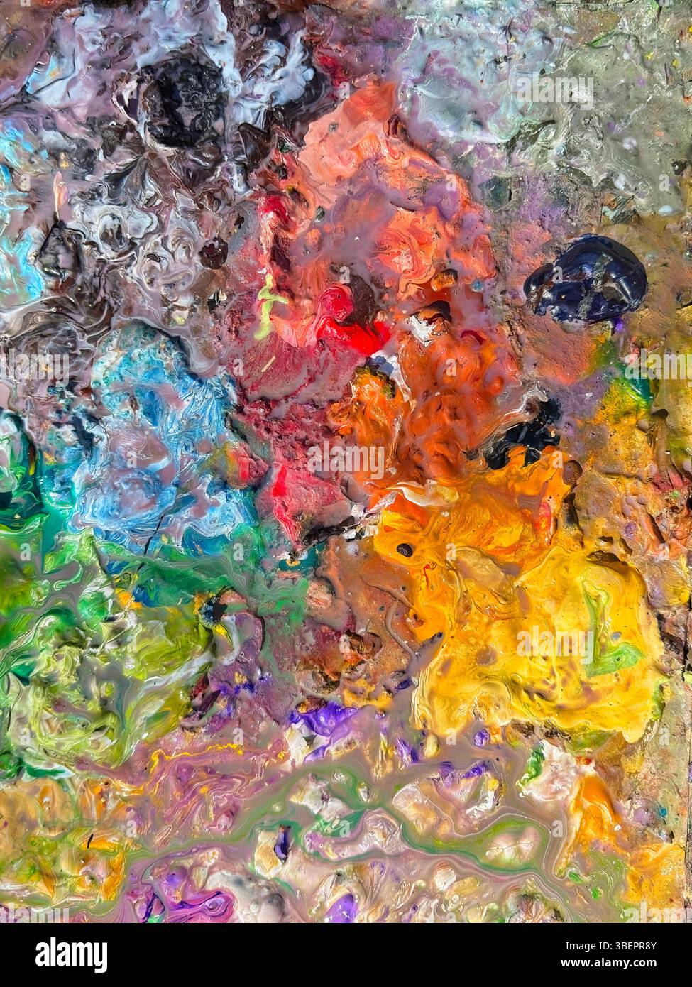 Mixing red and green paint brown brush hi-res stock photography and ...