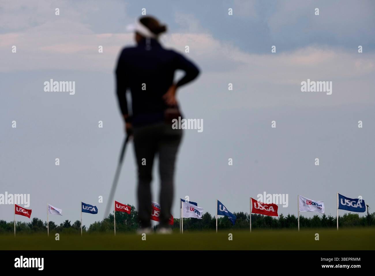 Amanda Doherty waits to hit on the eighth hole during the first round ...