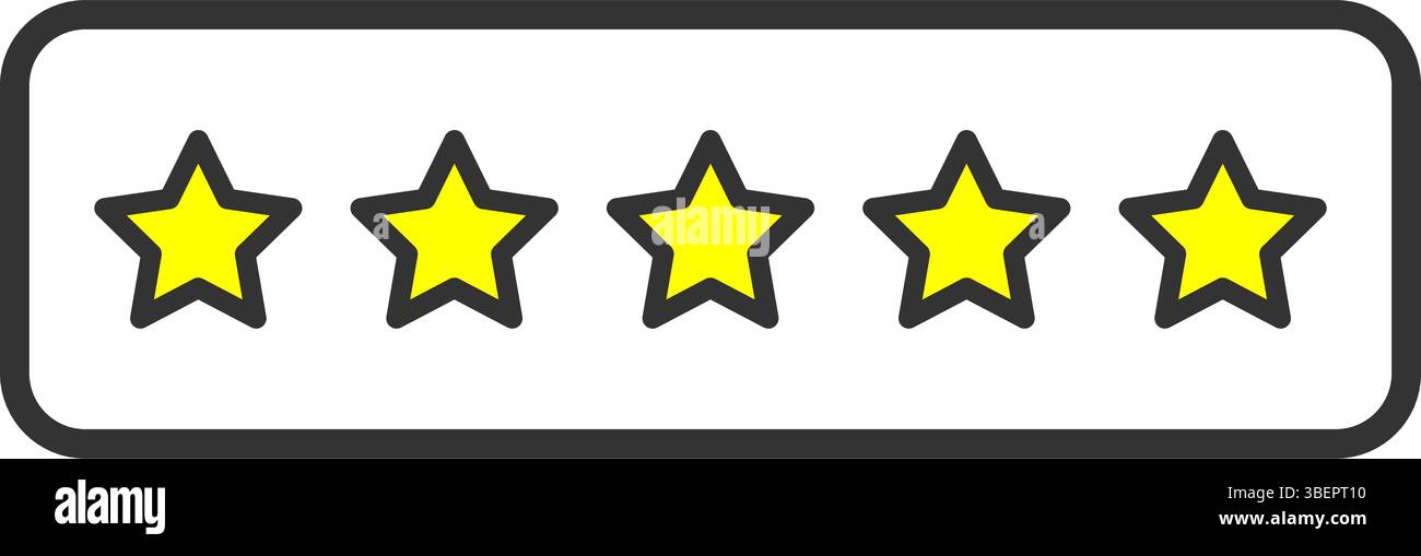 Outlined Five-Star Rating Icon Stock Vector Image & Art - Alamy