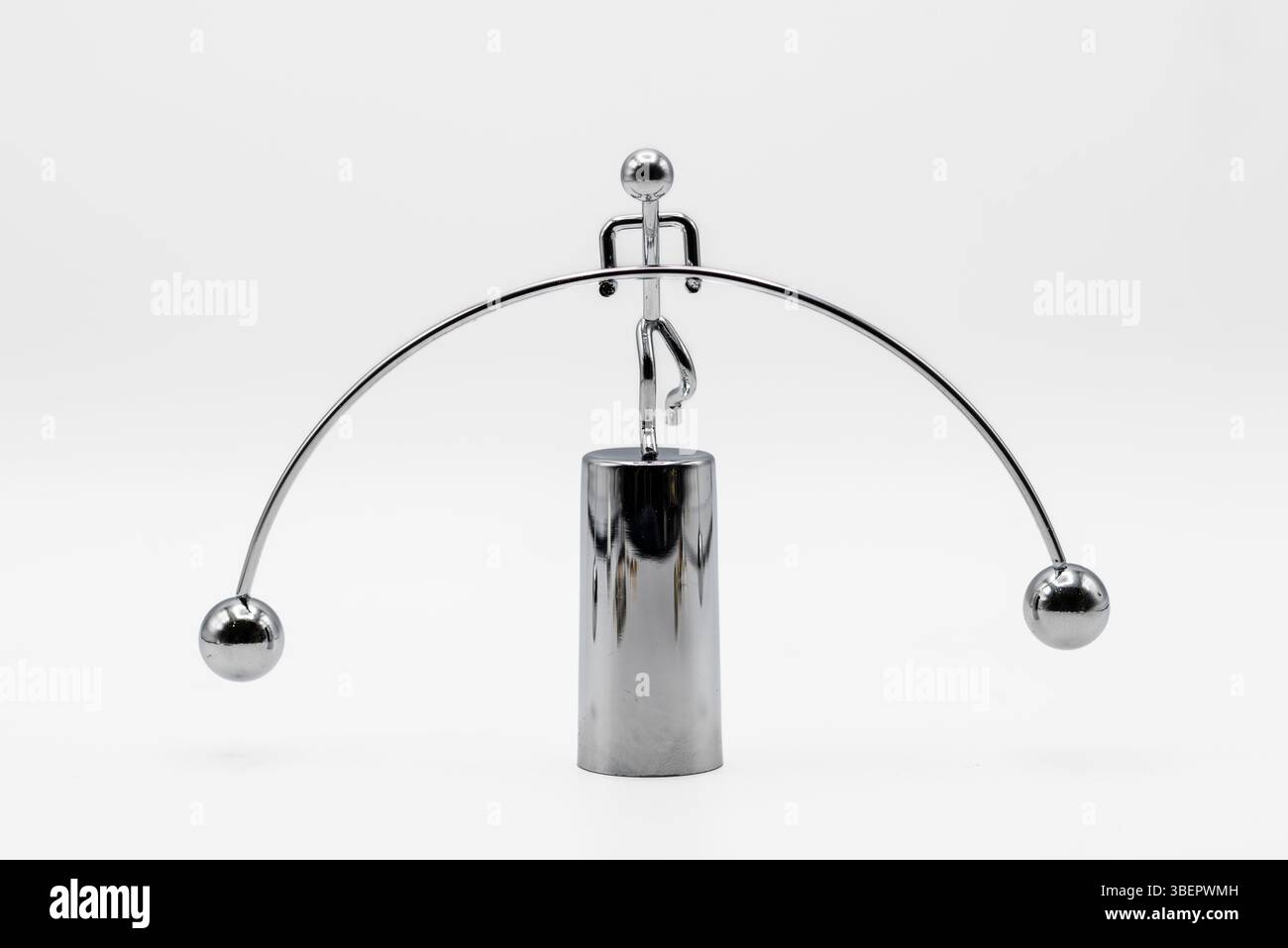 Muñeco Equilibrista De Metal Aislado En Blanco Stock Photo Alamy