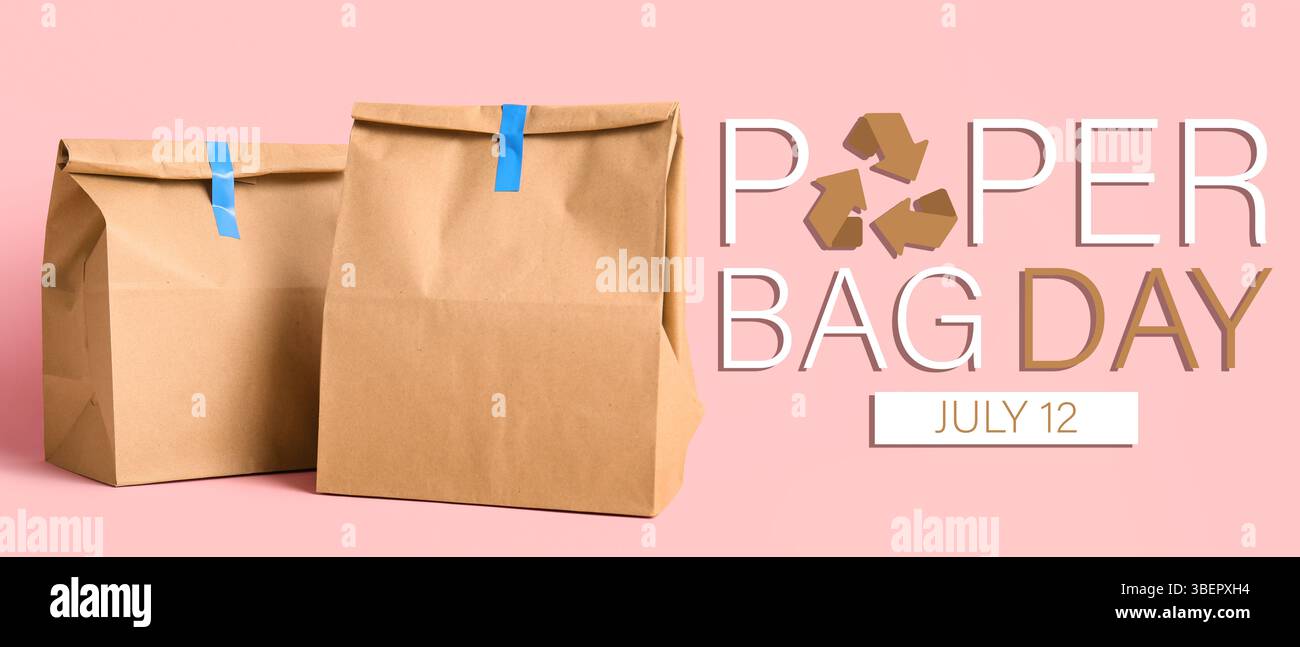 Banner for Paper Bag Day Stock Photo - Alamy