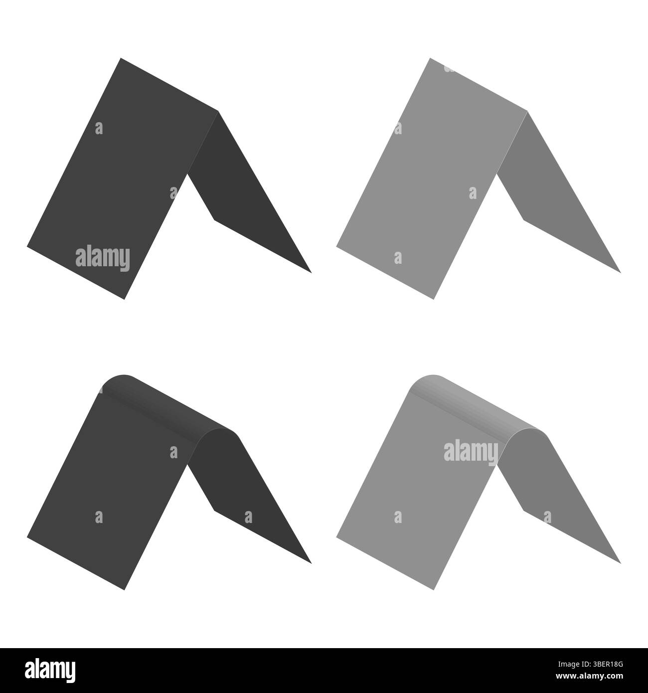 Folded paper figure. Origami vector shape. Angle bend concept. Graphic ...