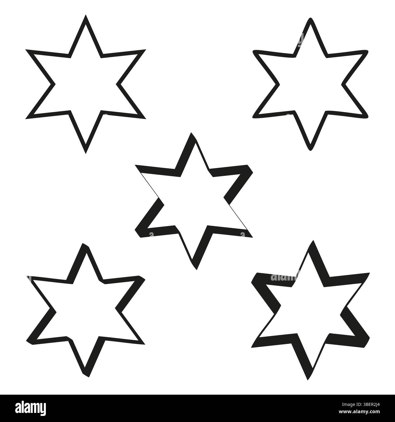 Outlined star symbol. Abstract star vector. Geometric contour element ...