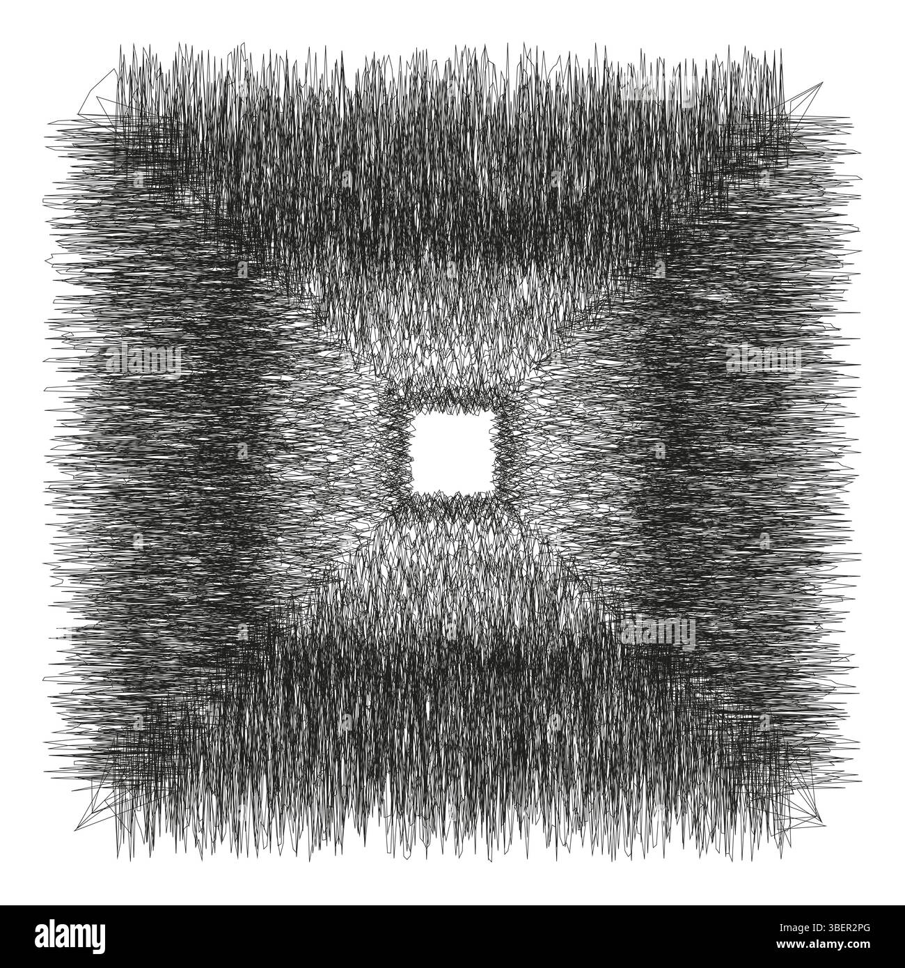 Rough square icon. Textured hairy shape. Dense black form. Vector ...