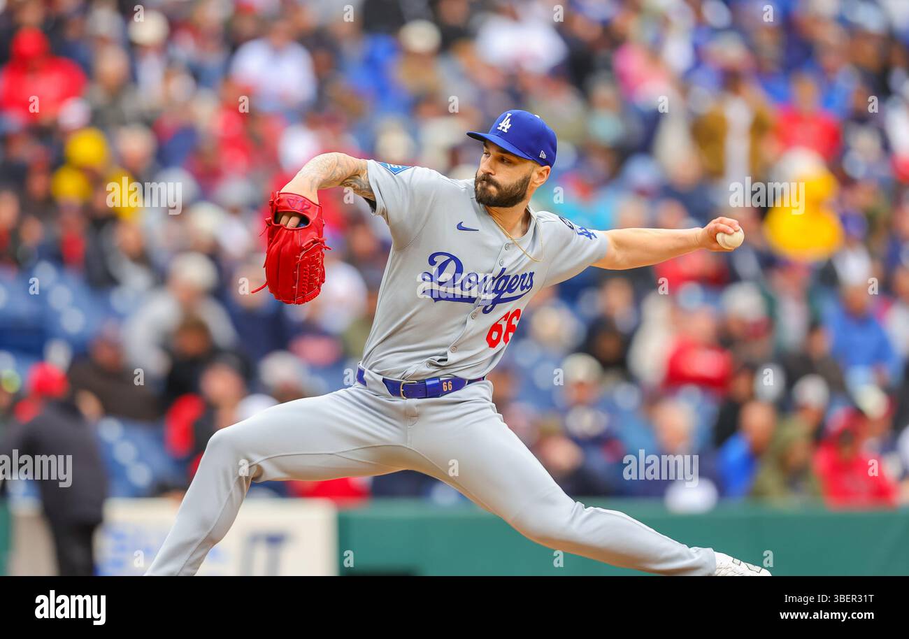 Cleveland, Ohio, USA. 28th May, 2025. Los Angeles Dodgers pitcher ...